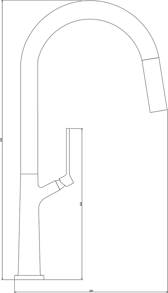 Gamma Awra, kuchyňská baterie s vytahovací výlevkou a dvoufunkční sprchou, chromová, GMA-BAA-CH