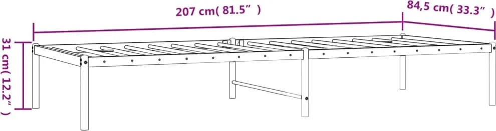 vidaXL Kovový rám postele 80 x 200 cm [350837] Barva: Bílá