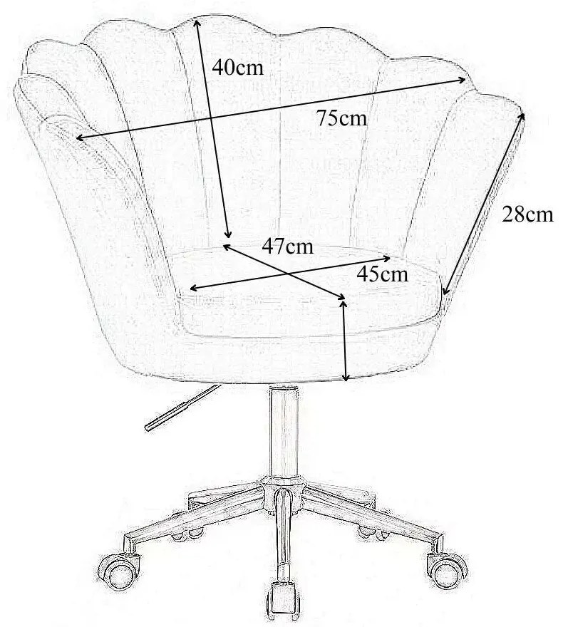LuxuryForm DESIGN Křeslo FREY VELUR na zlaté podstavě s kolečky - zelené