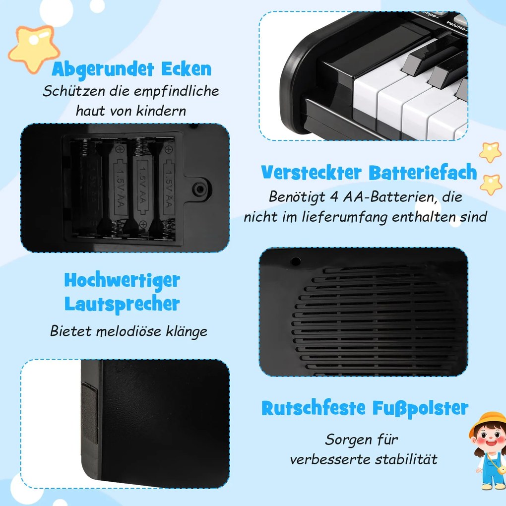 Costway 25 Keys Mini Digital Piano Dětské elektrické piano