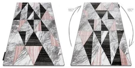 koberec ALTER Nano trojúhelníky růžový velikost 160x220 cm | krásné koberce cz