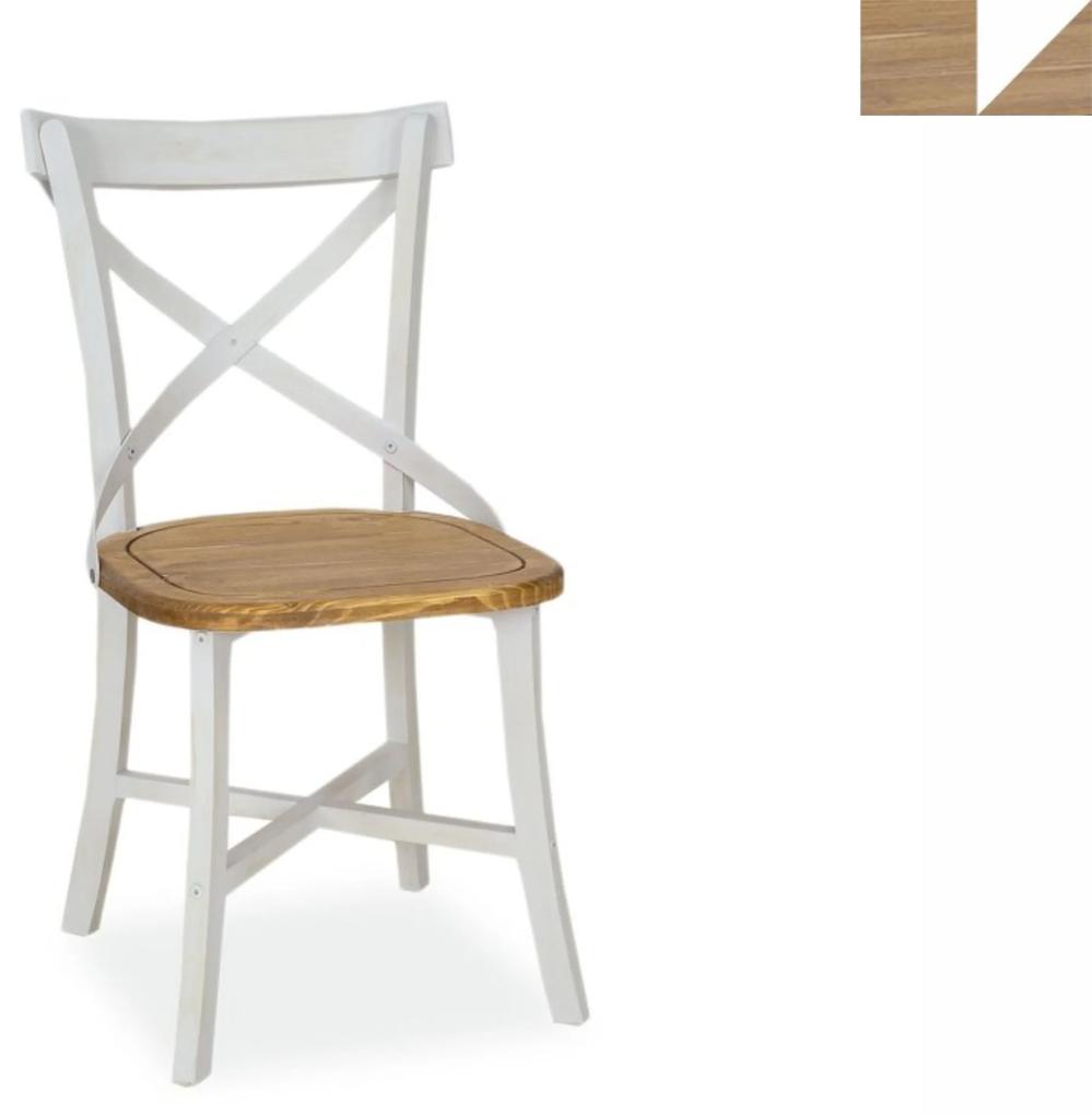 SIGNAL Jídelní židle - LARS, celodřevěná, různé dekory na výběr Barva/dekor: medová borovice/bílá borovice
