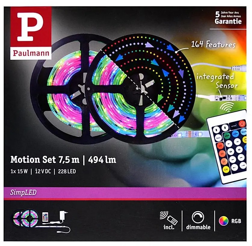 Paulmann 70514 - LED RGB/15W Stmívatelný pásek SIMPLED 7,5m 230V + DO