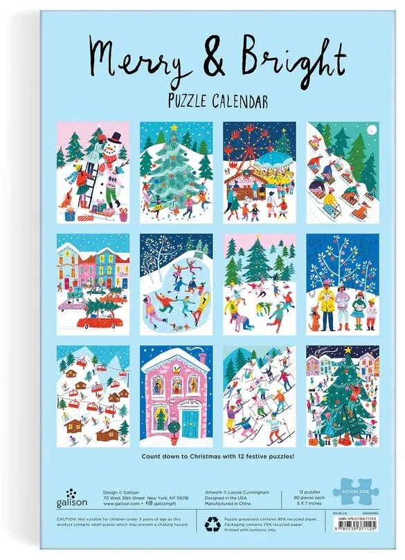 Galison Puzzle adventní kalendář 12 v 1