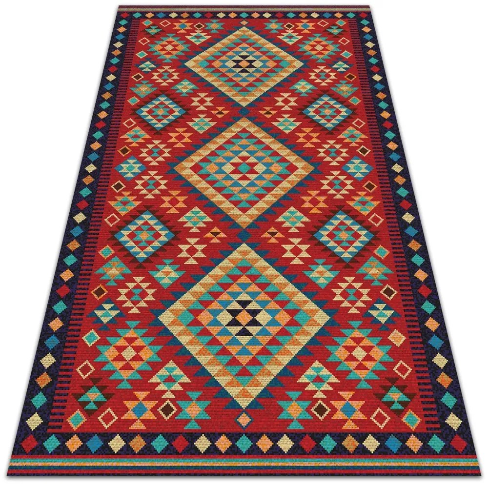 Krásný venkovní koberec Retro barevné trojúhelníky