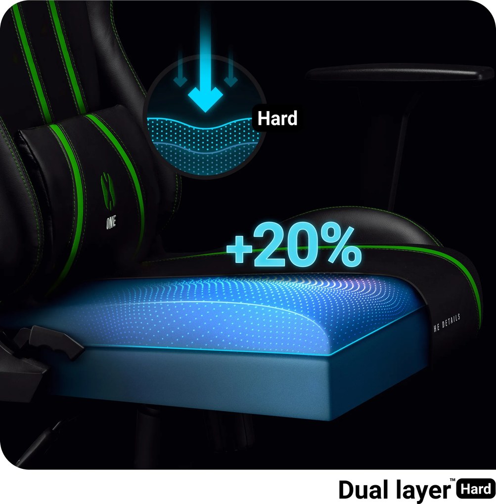 Herní křeslo z eko kůže Normal Size, černý-zelený: Diablo X-One 2.0