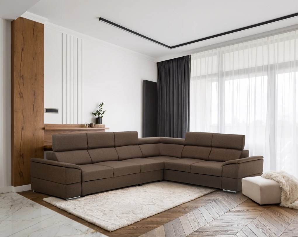 Sedací souprava, látka šedohnědá Taupe, SEGORIA LUX