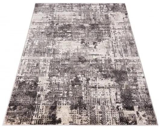 Kusový koberec PETRA 3062 1 244 Abstraktní šedý béžový hnědý Rozměr: 140x200 cm