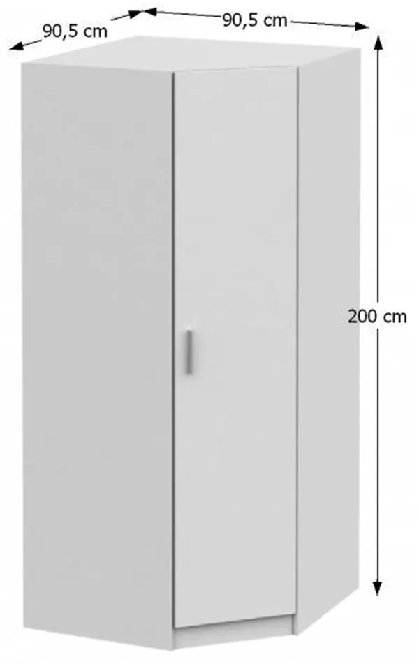 Rohová šatní skříň Izetta Typ 3 (bílá. 1006204