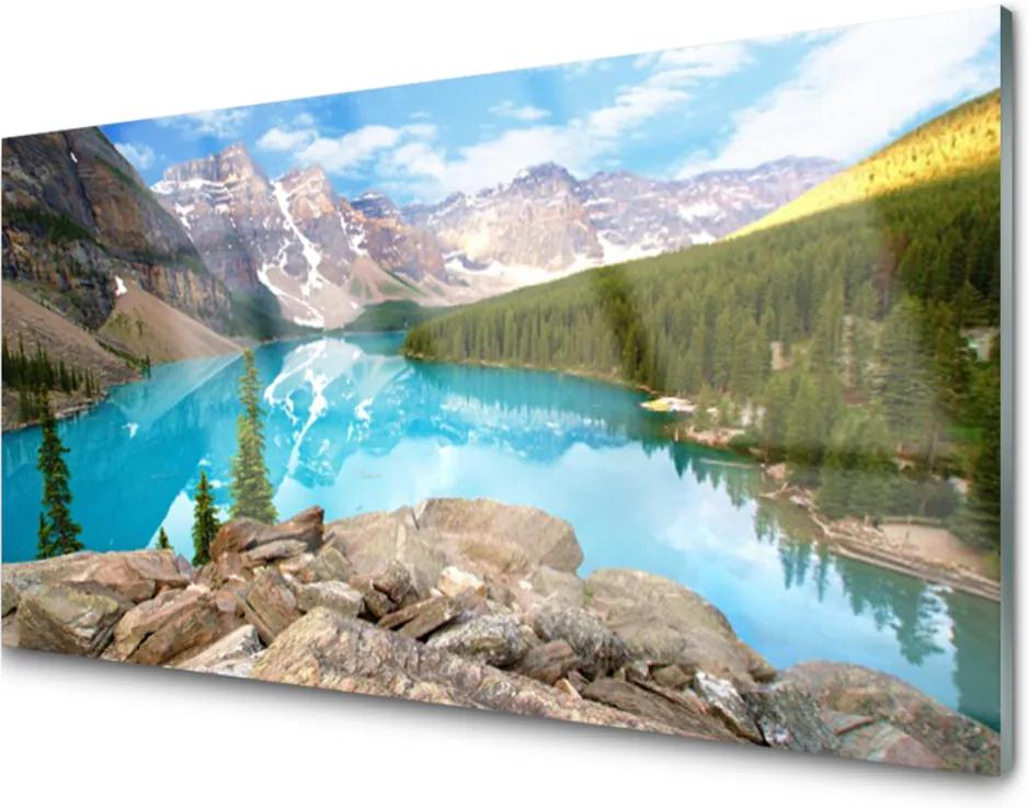 Akrylové obraz Hory Jezero Příroda