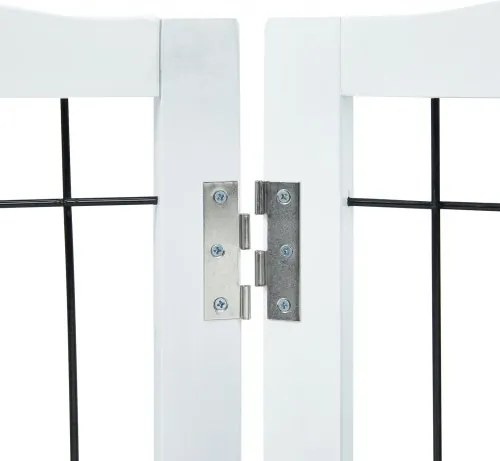 volně stojící brána pro psy 81,3 × 245,1 cm skládací brána pro domácí mazlíčky bílá