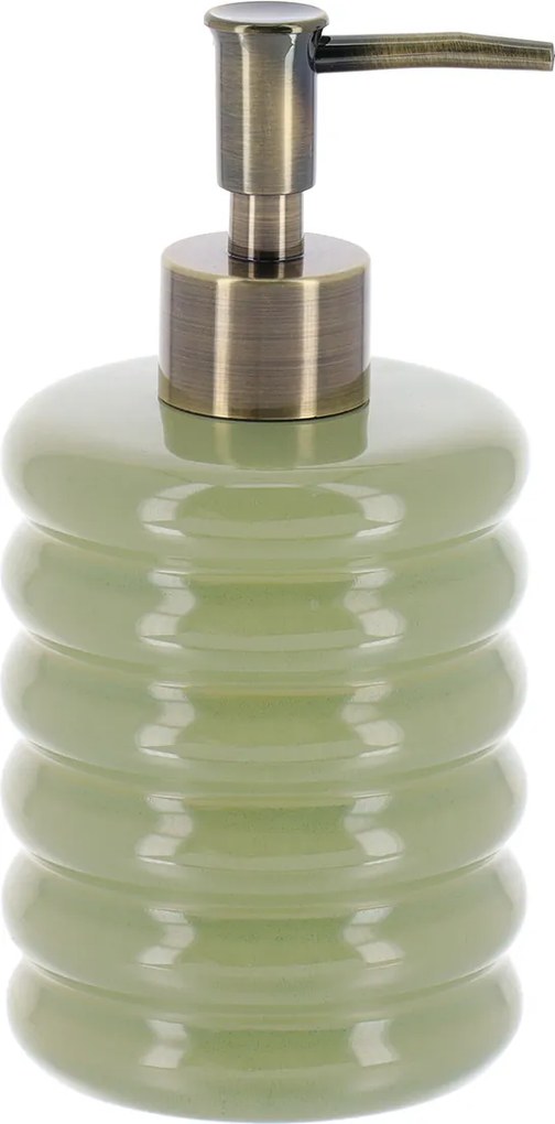 Dávkovač mýdla Olive, zelený/se zlatými prvky, 400 ml