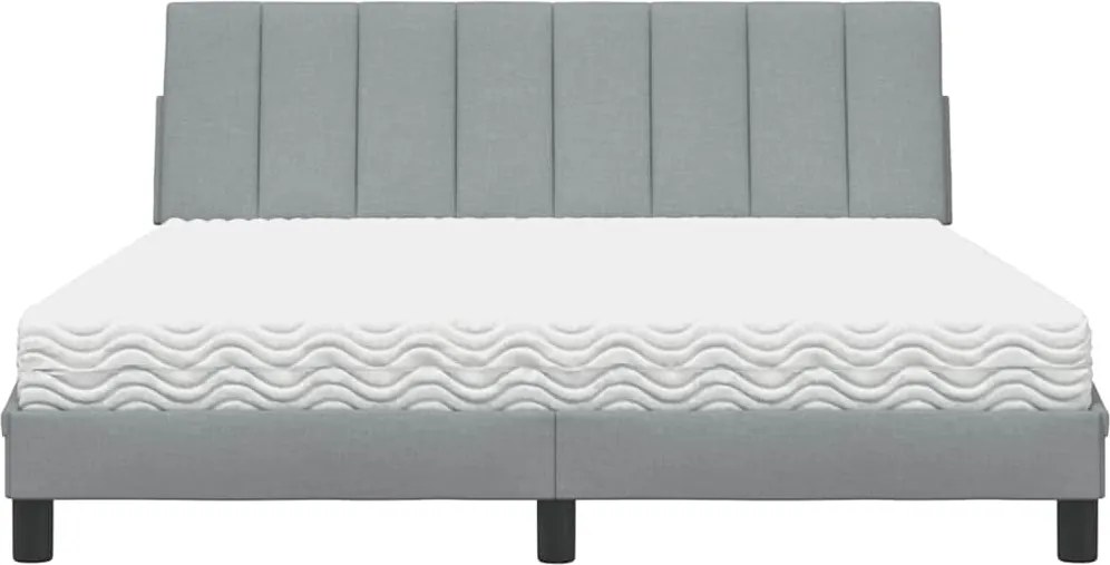 Postel s matrací Hanko světle šedá 160 x 200 cm textil 3310538