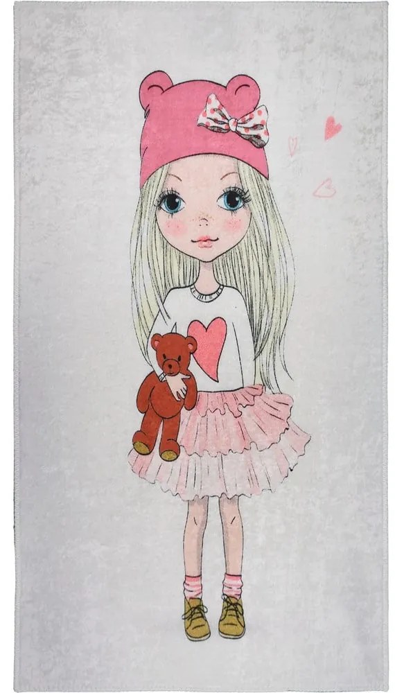 Pratelný dětský koberec 160x230 cm Cute Girl and the Bear – Vitaus Biano.cz