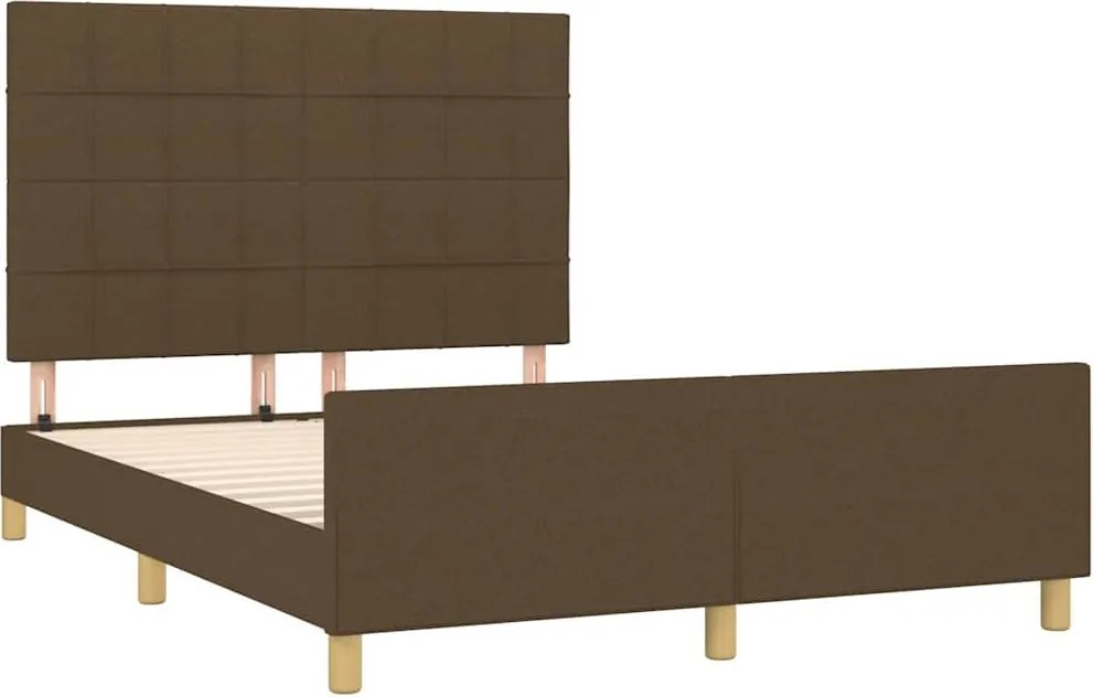 Rám postele bez matrace tmavě hnědý 140 x 190 cm textil 3125052