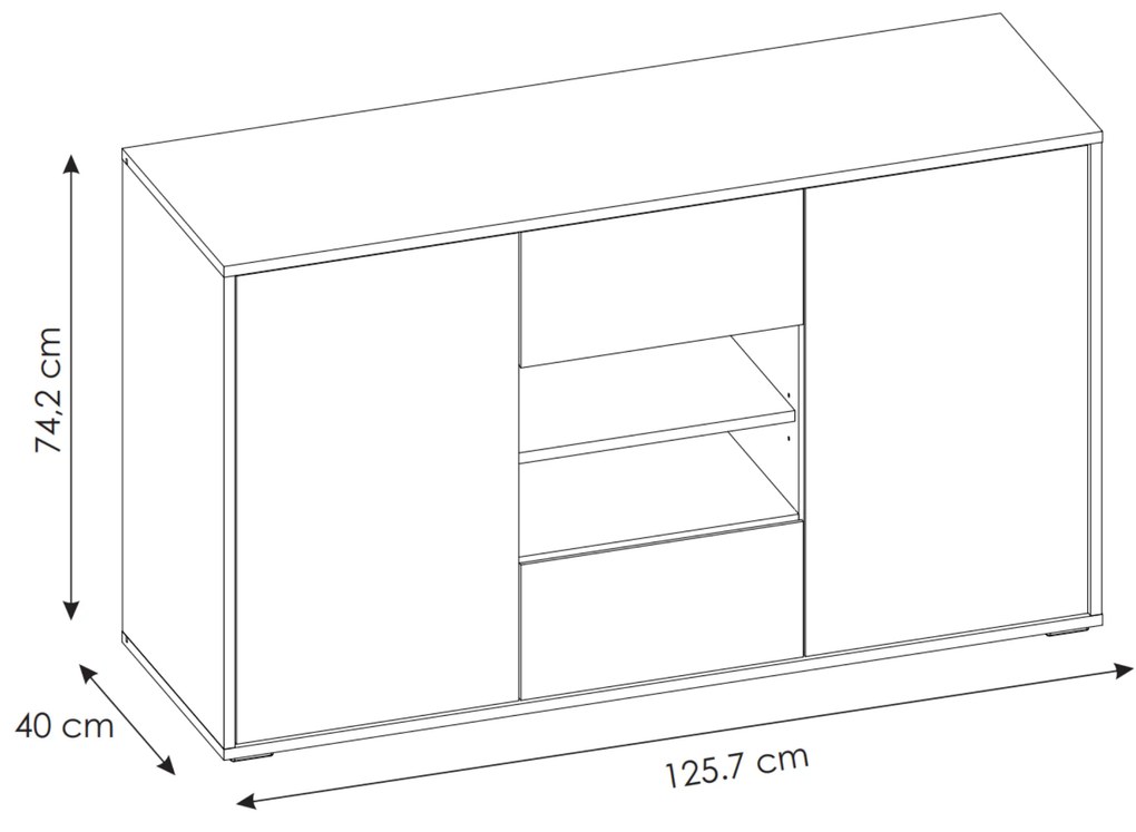 Sconto Komoda LASER modrá/šedá