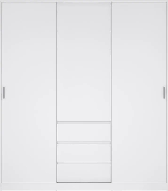 Šatní skříň Simplicity III, bílý lesk