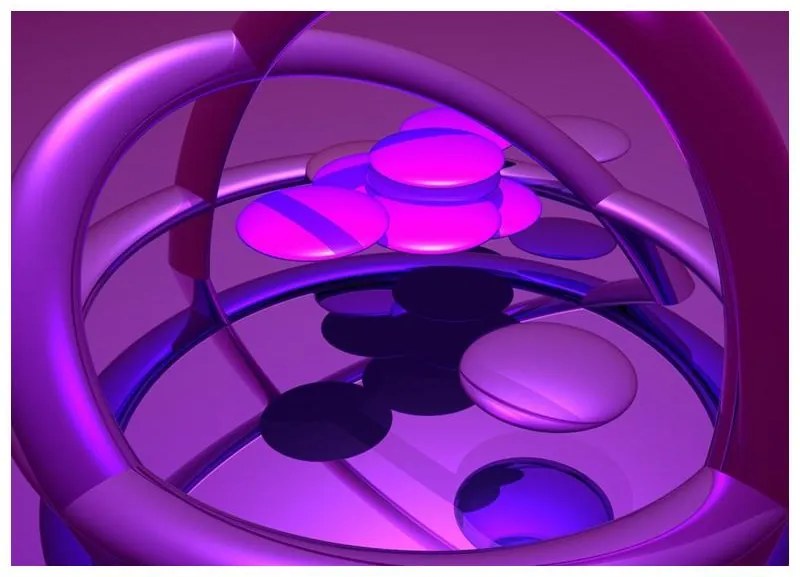 Obraz fialových tvarů se stíny  (70x50 cm), 40 dalších rozměrů