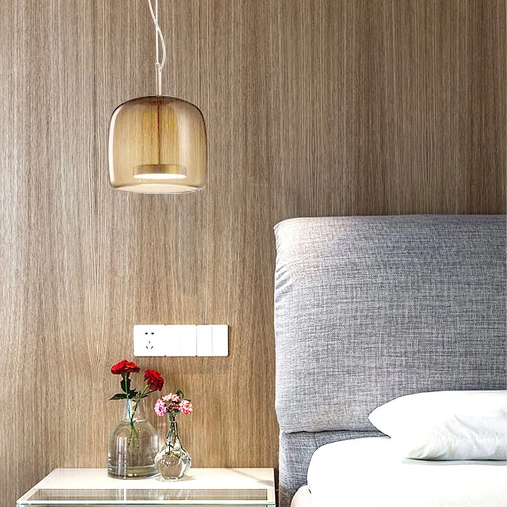 Toolight - LED závěsné svítidlo ze skla Amber APP613-1CP, zlatá, OSW-03895