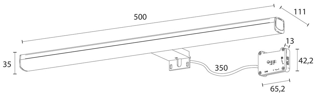 Sapho, RUTH 2 LED svítilna, 8W, 2800K-4000K-5900K, 500x35x111mm, chrom, E28165CI