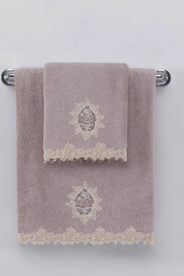 Soft Cotton Malý ručník DESTAN 32x50cm Fialová / Lila, 580 gr / m², Česaná prémiová bavlna 100%