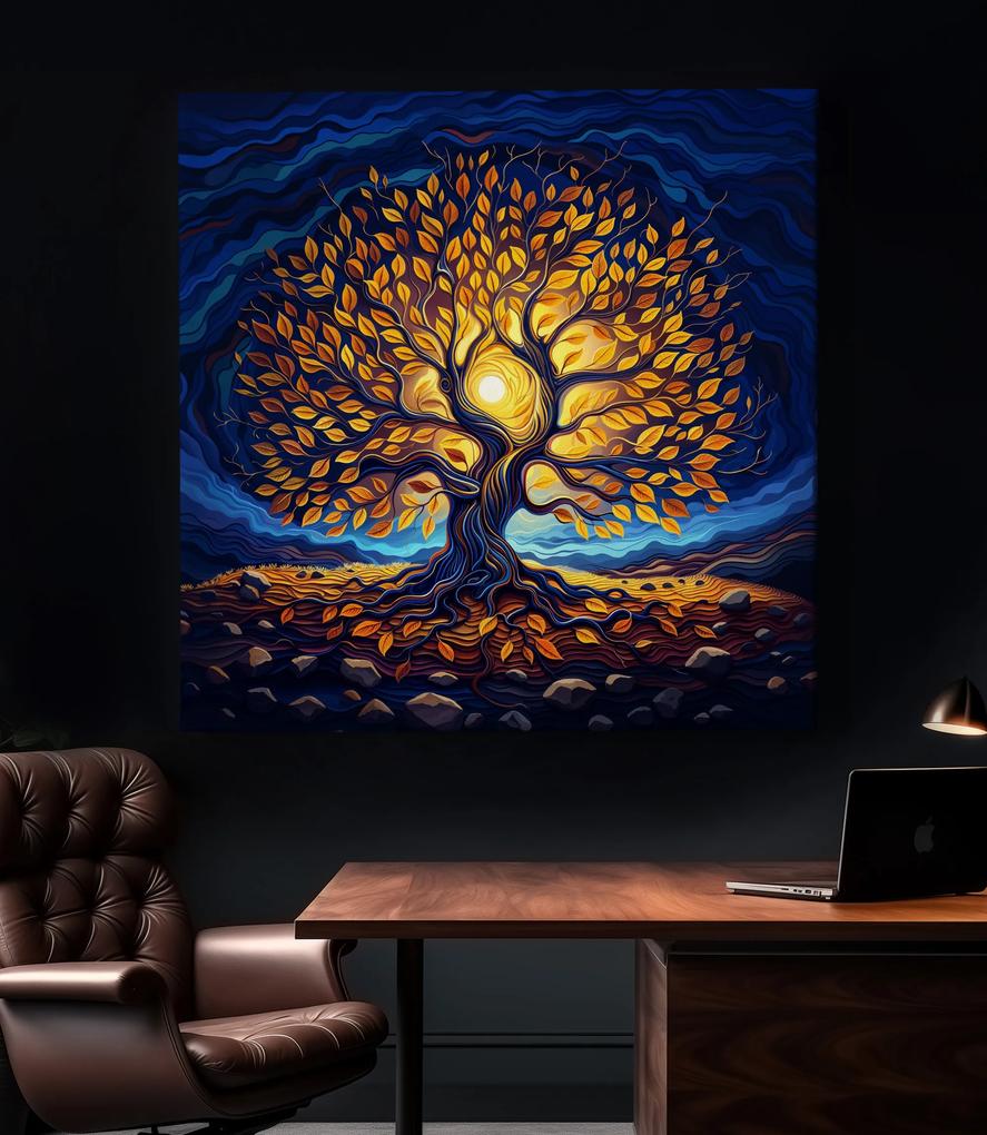 Obraz na plátně - Strom života Slunce v duši FeelHappy.cz Velikost obrazu: 120 x 120 cm