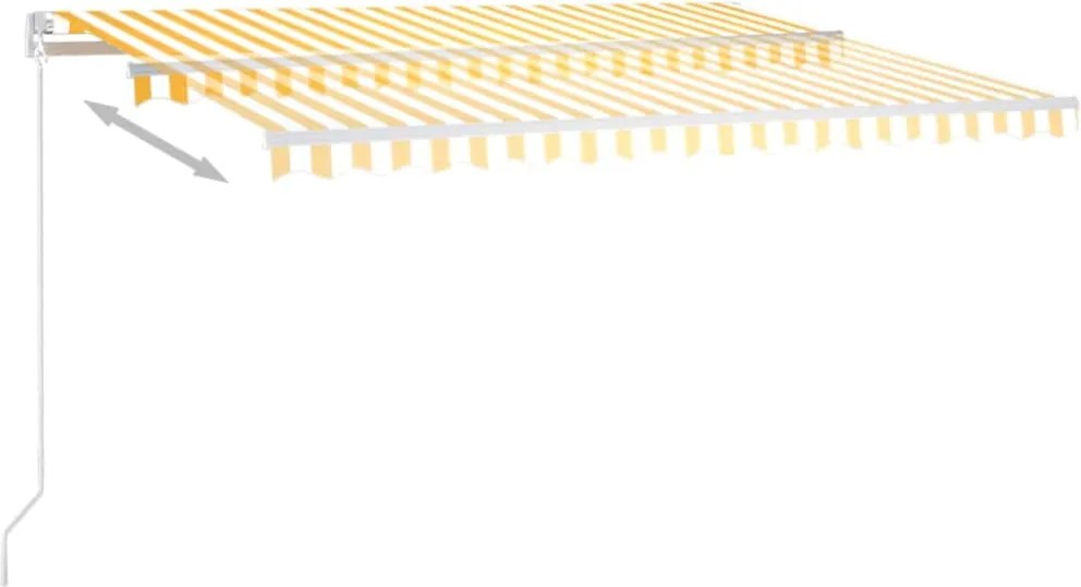 Ručně zatahovací markýza 400 x 350 cm žlutobílá 3068978