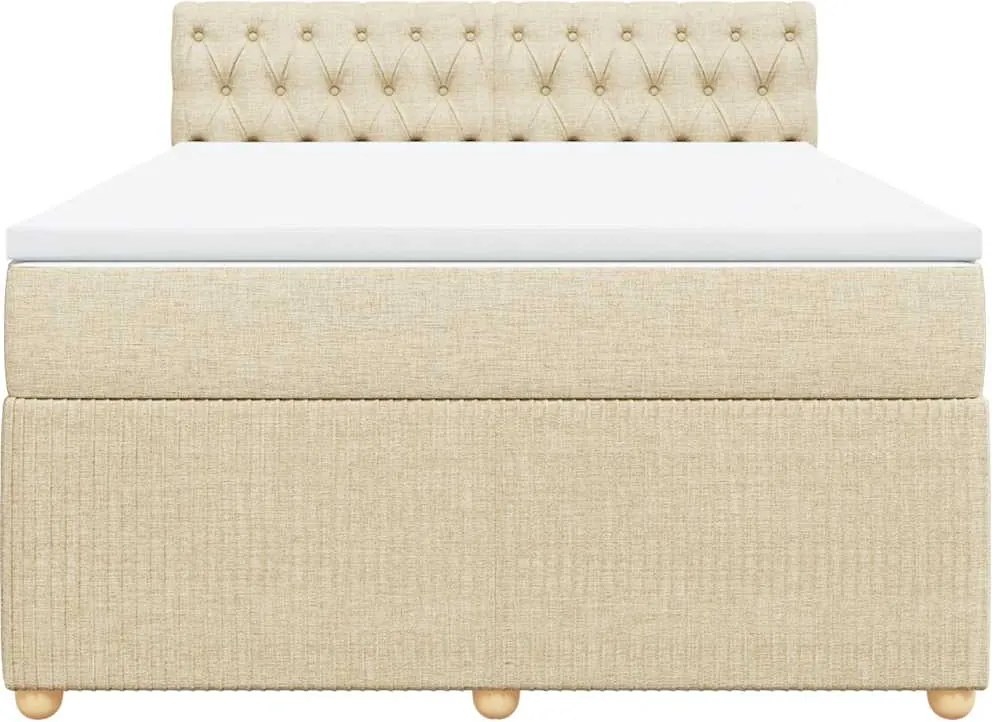 Box spring postel s matrací krémová 140x200 cm textil 3289791