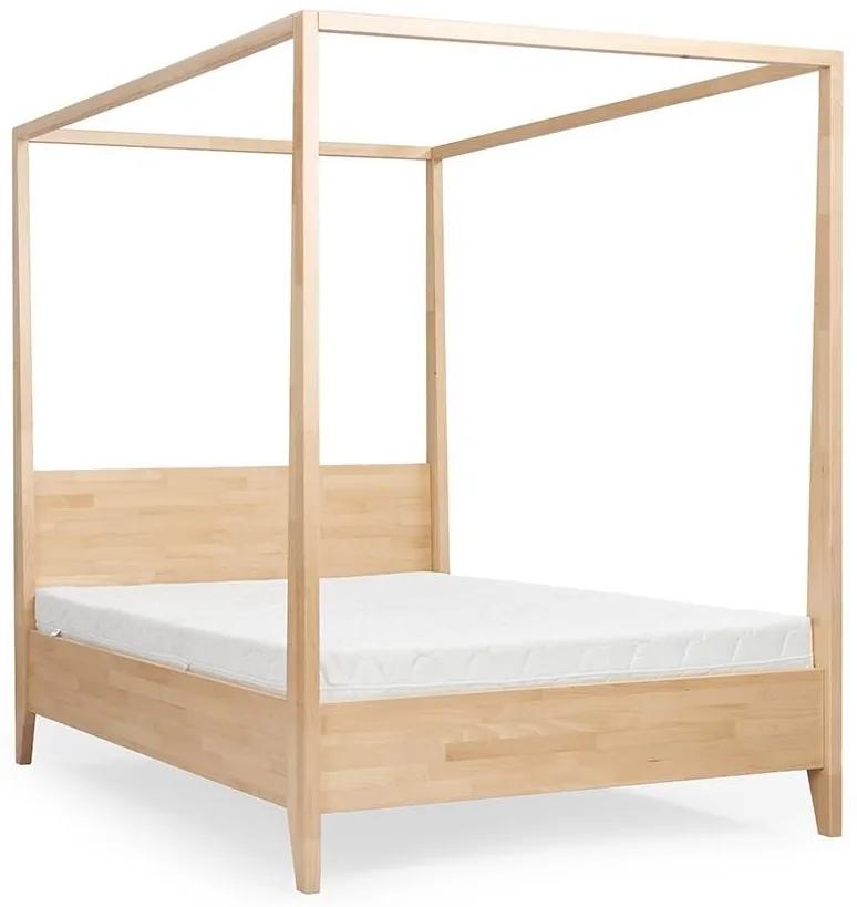 Buková postel s baldachýnem - Canopy   ,  200x200 cm