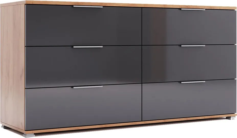 Komoda 6 šu Lava / dub kraft Luna
