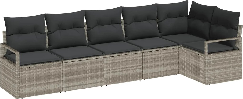 Set pohovek 6 ks Světle šedá polyratan 3346402
