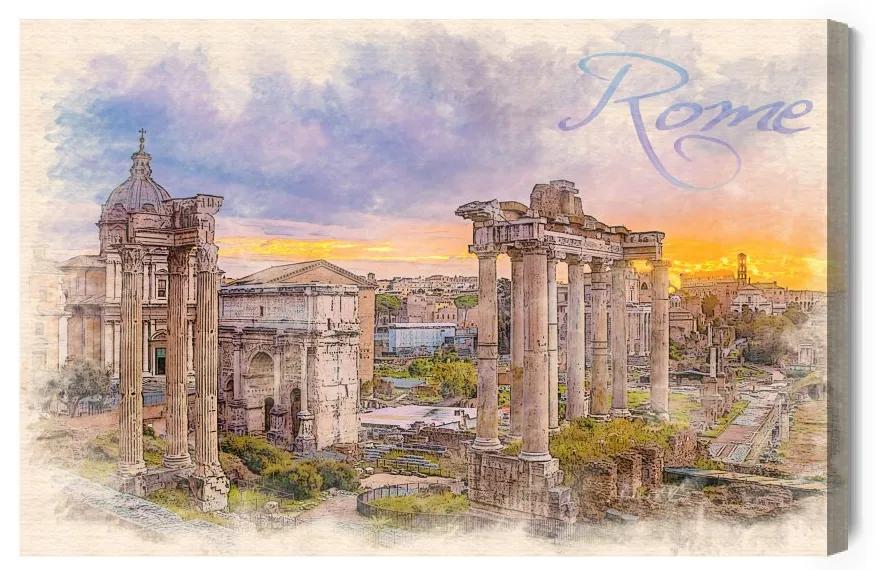 Obraz Řím Jako Malovaný Nedostatek Nedostatek Plátno Canvas 30x20