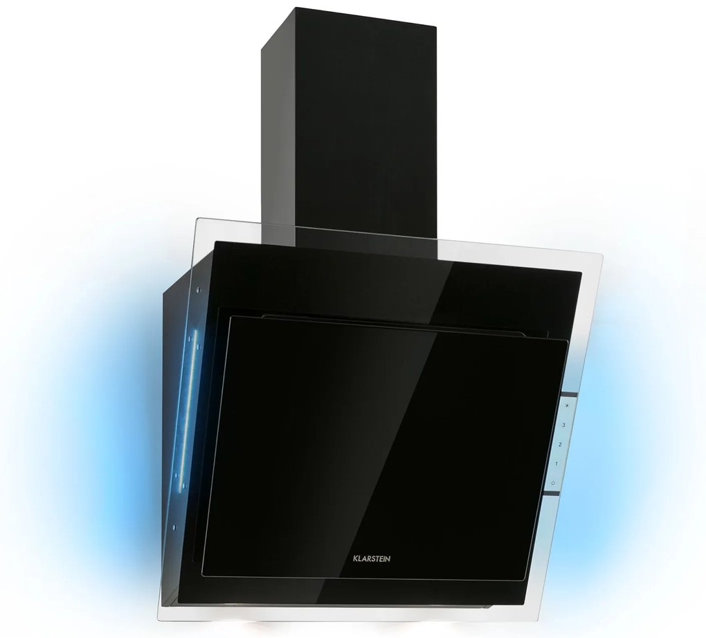 Klarstein Mirage 60, digestoř, 60 cm, nástěnná, 671 m³/h, A++, dotykový panel, černá