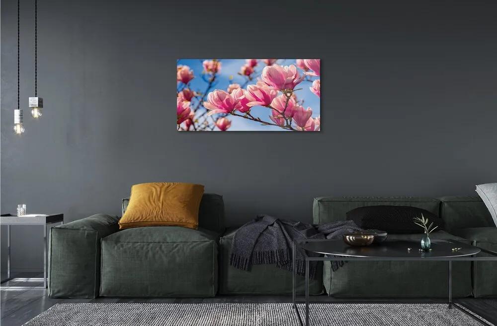 Obraz na skle květy 140x70 cm