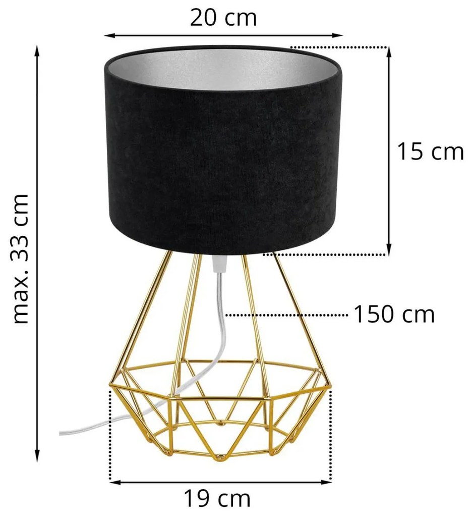 Stolní lampa Mediolan, 1x textilní stínítko (výběr z 10 barev), (výběr ze 4 barev konstrukce), ch