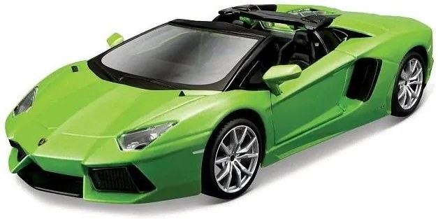 Kovový model maisto aventador roadster, assembly line, metal zelená