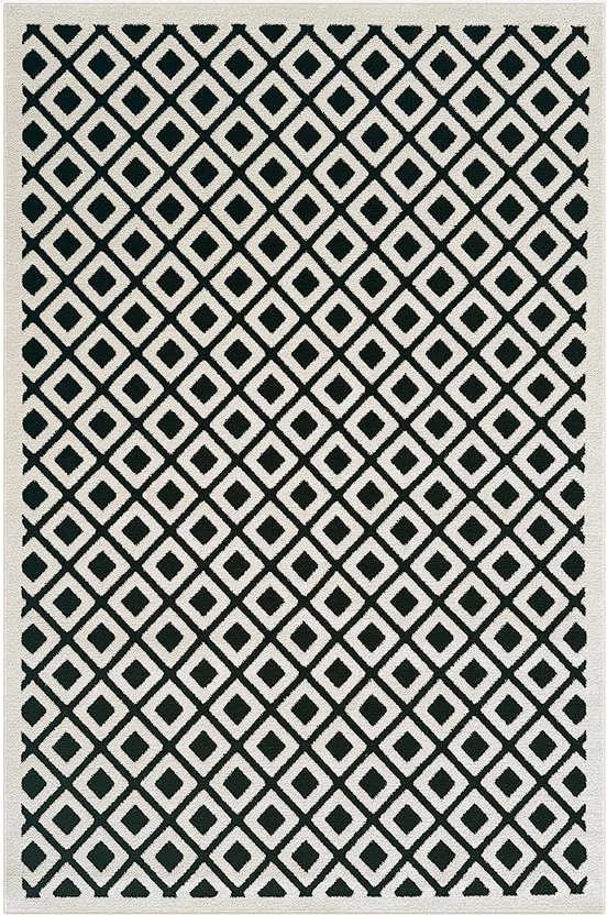 TZ Černobílý obdélníkový koberec Strado Polo Chessboard s kosočtvercovým vzorem Rozměr: 160x230 cm
