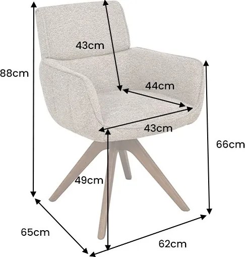 Designová otočná židle Parthenia taupe / hnědá
