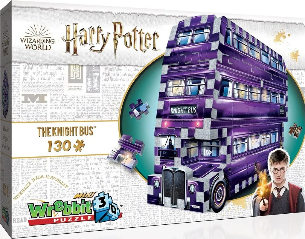 3d puzzle wrebbit 3d puzzle harry potter: záchranný autobus 130 dílků