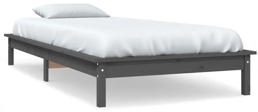 820528 vidaXL Rám postele šedý masivní borovice 90 x 200 cm
