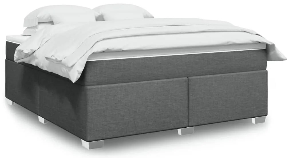 Box spring postel s matrací tmavě šedá 180x200 cm textil 3285152