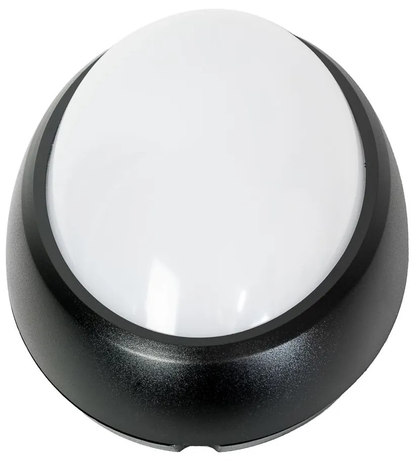 Černé LED stropnínástěnné svítidlo 12W IP54 Barva světla Teplá bílá