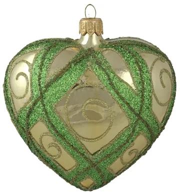 Vánoční srdce zeleno zlaté