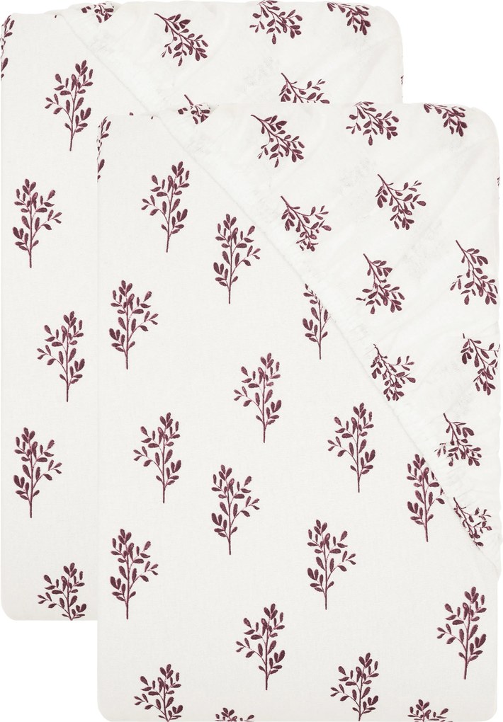 Livarno® Sada žerzejových napínacích prostěradel, 90-100 x 200 cm, 2dílná, větve