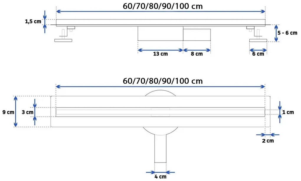 Odtokový žlab REA NEO SLIM PRO 100 cm, černý