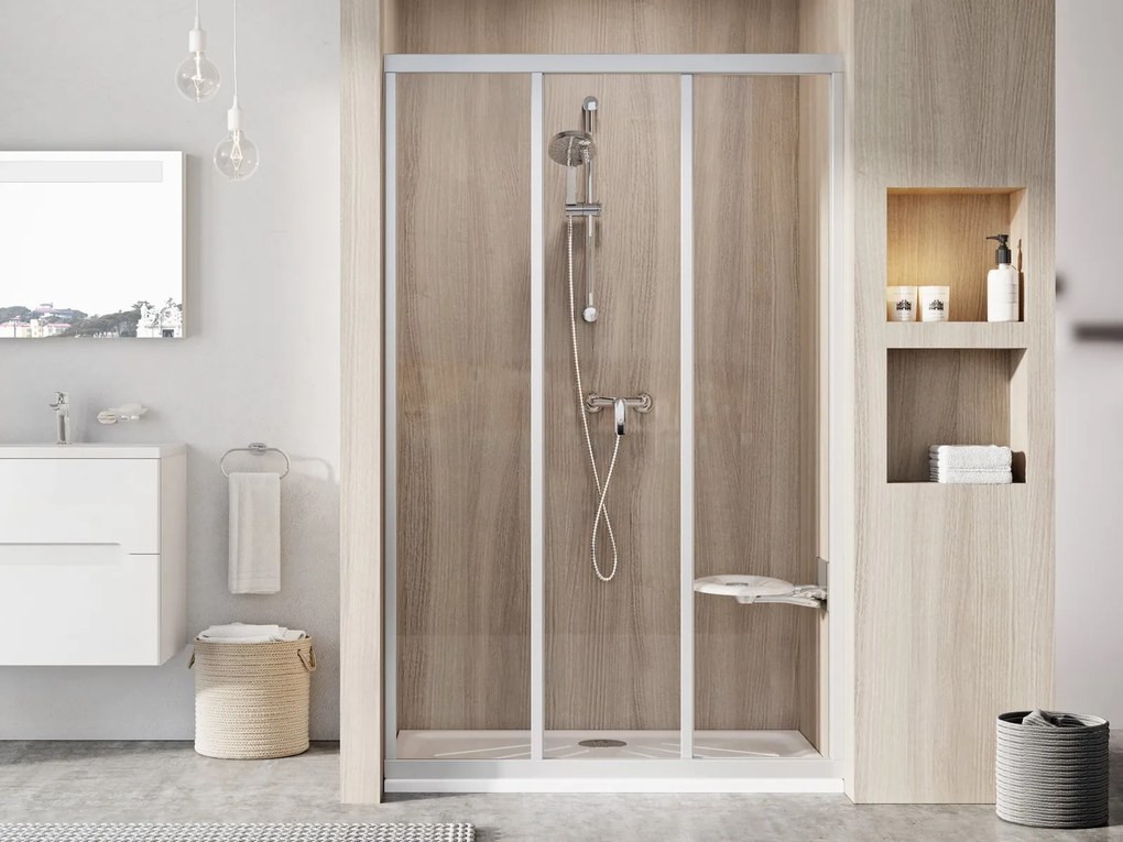 Ravak Supernova sprchové dveře trojdílné ASDP3-90 x 198 cm satin+transparent 00V70UR2Z1