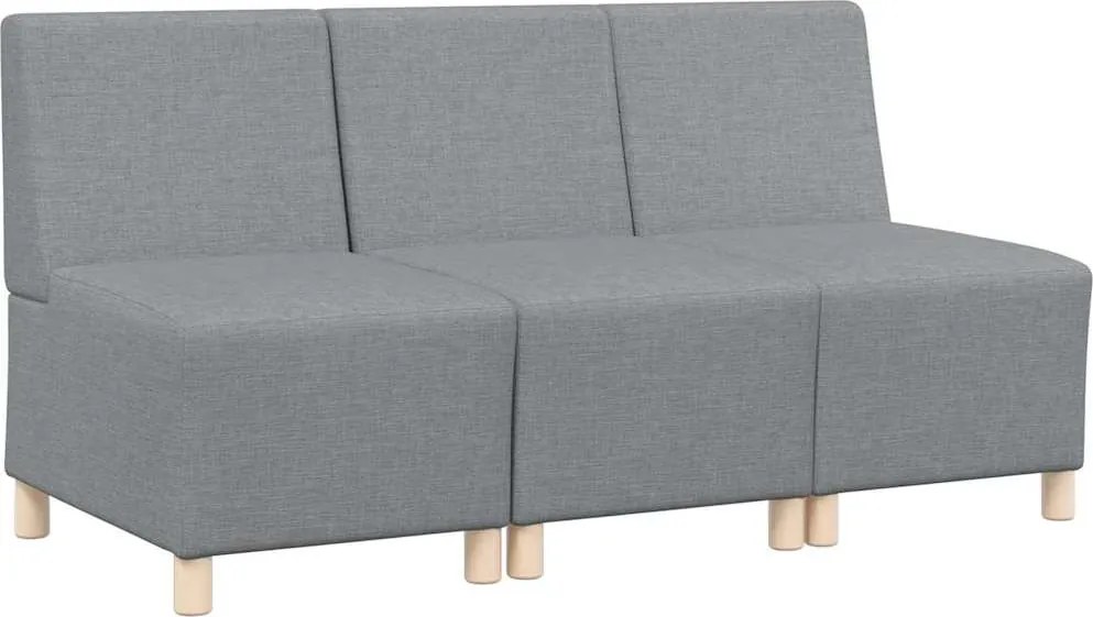 Modulová sedačka bez opěradel 3 ks Světle šedá textil 3399792