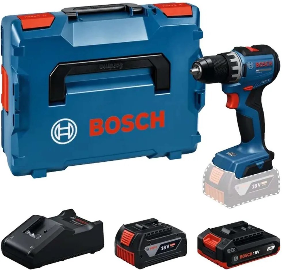 Bosch - 18V AKU vrtací šroubovák GSR18V-52, 2x aku 2,0/4,0 Ah Li-Ion, nabíječka 06019S0024