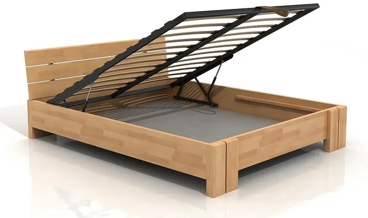 Buková postel s úložným prostorem - Arhus   , Buk přírodní, 160x200 cm