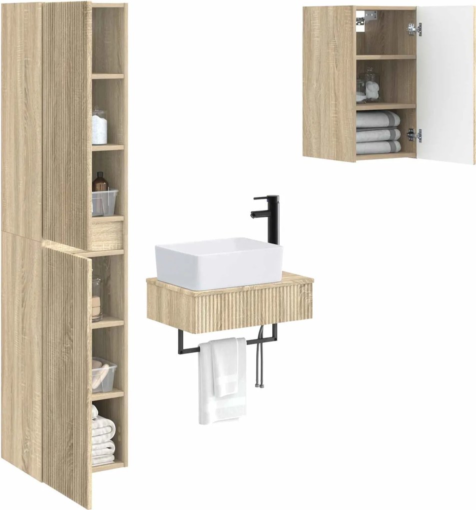 Sada koupelnového nábytku 3 ks Dub sonoma 33 x 34,5 x 160 cm 3406055
